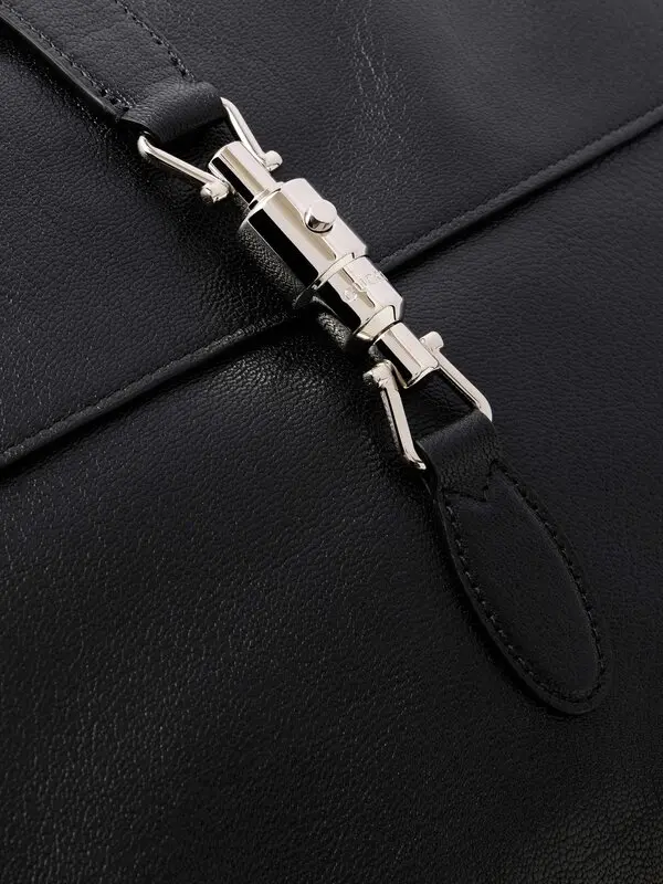 Gucci Jackie Flap Full-grained Leather Messenger Bag
