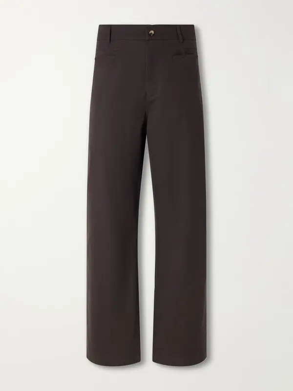 De Bonne Facture Gardian Straight-leg Cotton-twill Trousers - Brown