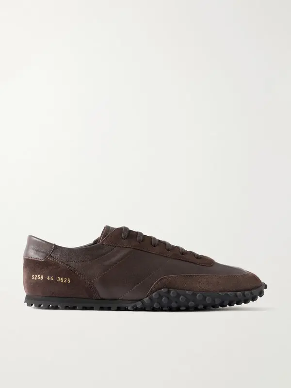 COMMON PROJECTS Suede-trimmed Leather Sneakers