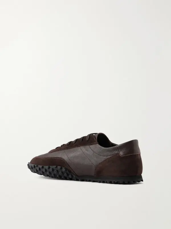 COMMON PROJECTS Suede-trimmed Leather Sneakers