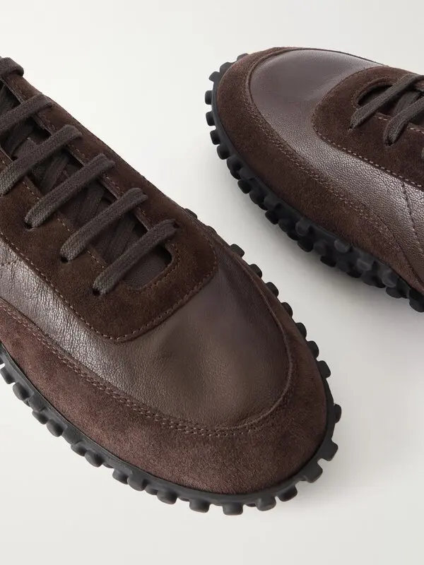 COMMON PROJECTS Suede-trimmed Leather Sneakers