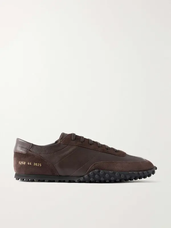 COMMON PROJECTS Suede-trimmed Leather Sneakers