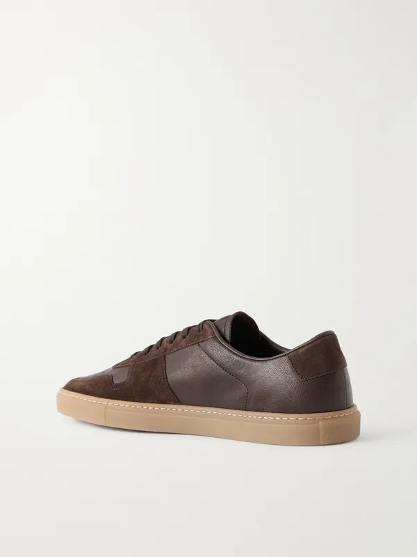 COMMON PROJECTS Bball Duo Suede-trimmed Leather Sneakers - Brown