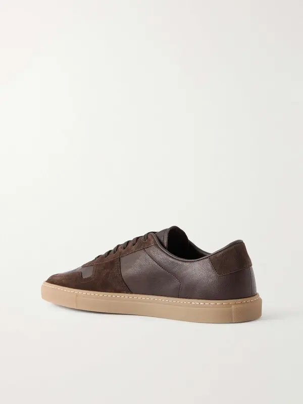 COMMON PROJECTS Bball Duo Suede-trimmed Leather Sneakers