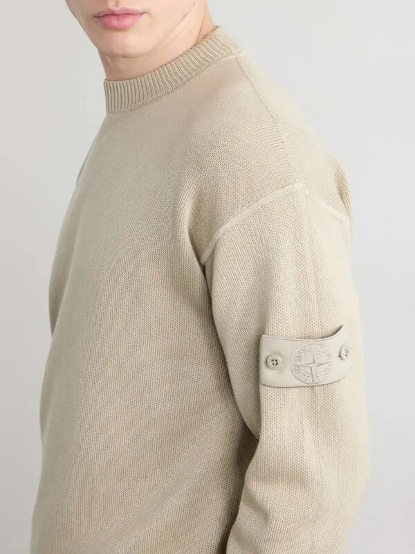 Stone Island Ghost Logo-appliquéd Cotton And Cashmere-blend Sweater