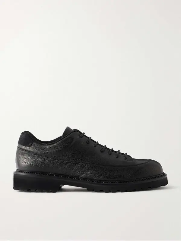COMMON PROJECTS Hiker Low Suede-trimmed Full-grain Leather Hiking Boots - Black