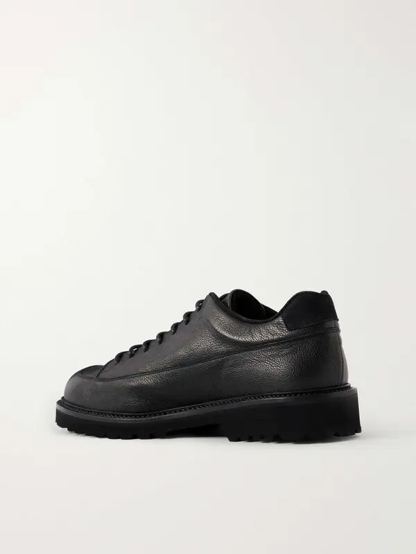 COMMON PROJECTS Hiker Low Suede-trimmed Full-grain Leather Hiking Boots