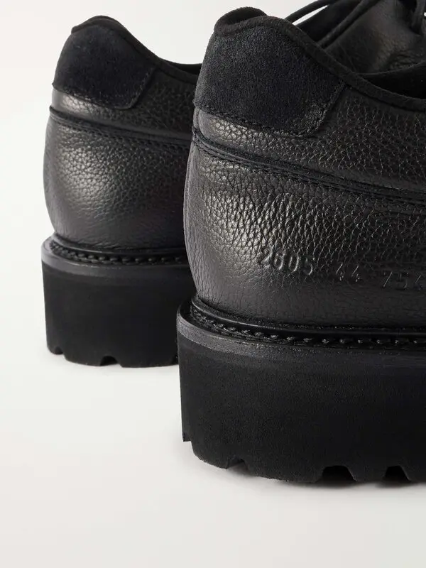 COMMON PROJECTS Hiker Low Suede-trimmed Full-grain Leather Hiking Boots