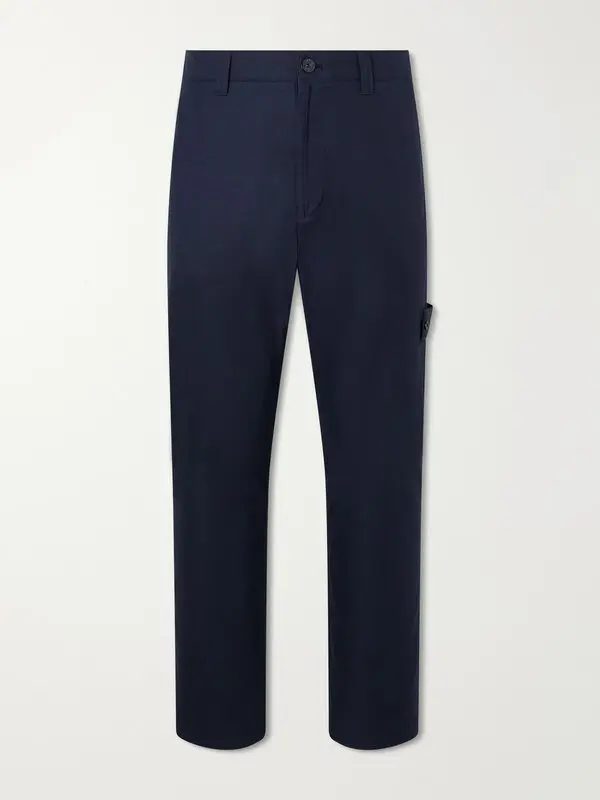 Stone Island Cotton-canvas Trousers - Blue
