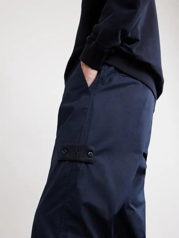 Stone Island Cotton-canvas Trousers - Blue