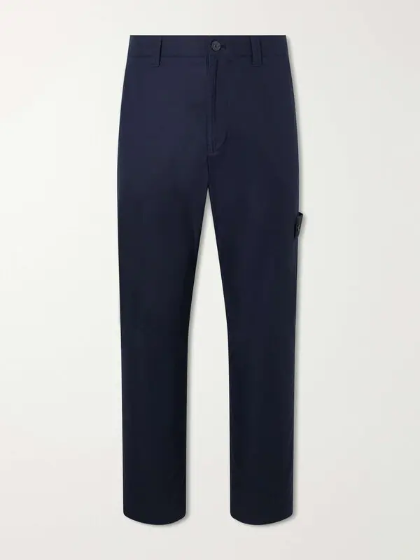 Stone Island Ghost Straight-leg Cotton-canvas Trousers