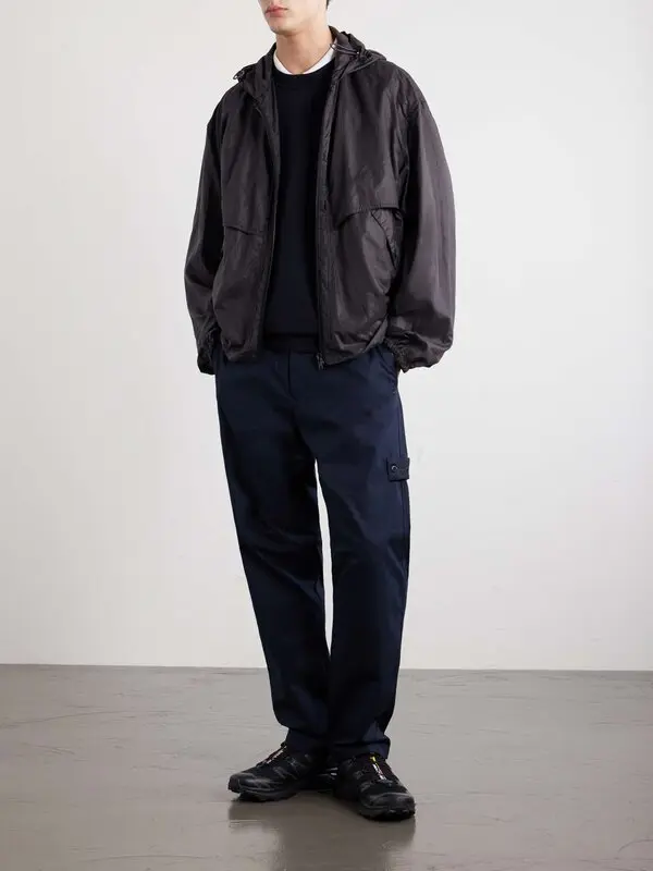 Stone Island Ghost Straight-leg Cotton-canvas Trousers