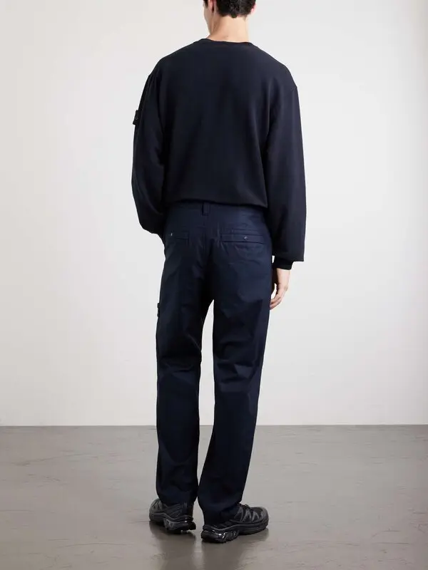 Stone Island Ghost Straight-leg Cotton-canvas Trousers