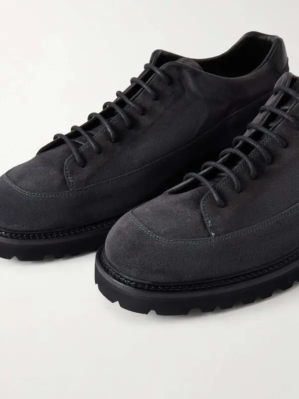 COMMON PROJECTS Leather-trimmed Suede Hiking Boots