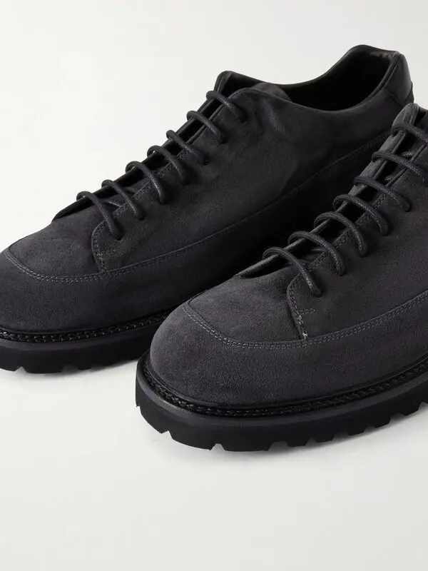 COMMON PROJECTS Leather-trimmed Suede Hiking Boots