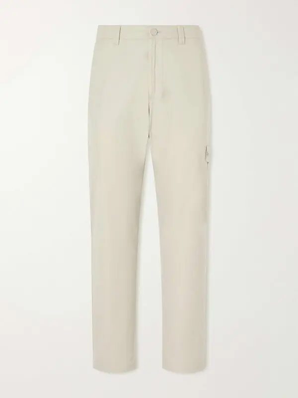 Stone Island Ghost Straight-leg Logo-appliquéd Cotton-canvas Chinos - Beige