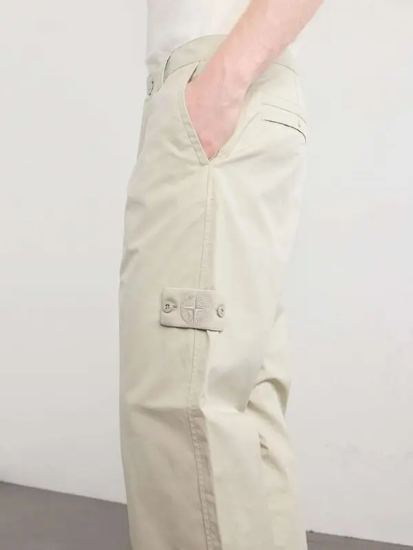 Stone Island Ghost Straight-leg Logo-appliquéd Cotton-canvas Chinos