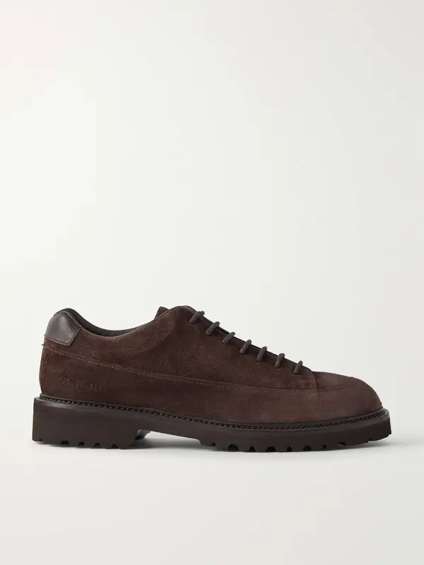 COMMON PROJECTS Leather-trimmed Suede Hiking Boots - Dark Brown