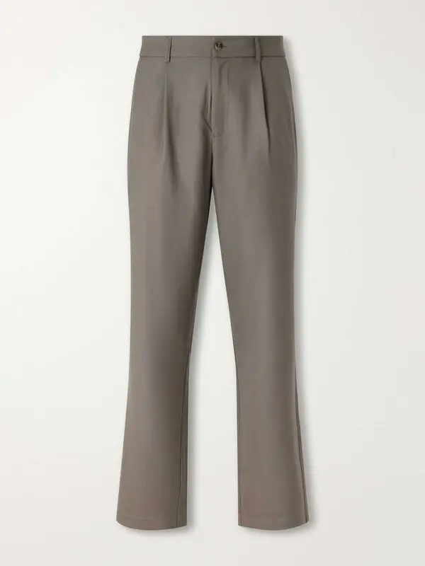 De Bonne Facture Virgin Wool Pleated Straight-leg Trousers