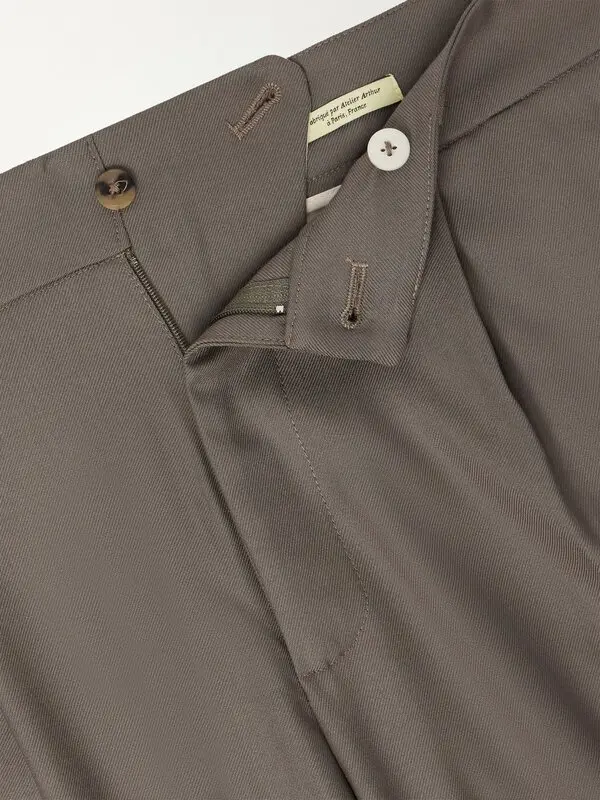De Bonne Facture Virgin Wool Pleated Straight-leg Trousers