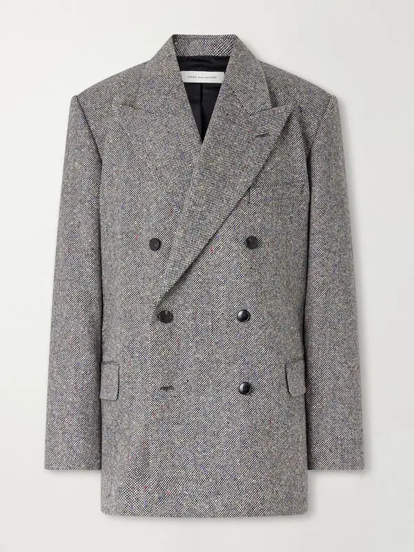 Dries Van Noten Double-breasted Wool Blazer - Gray