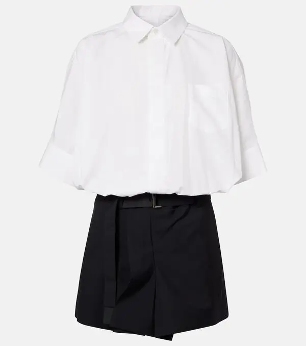 Sacai Poplin Minidress - White