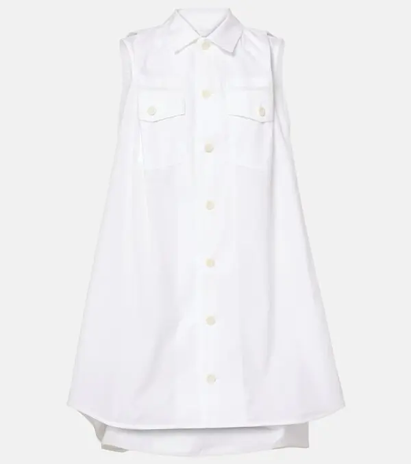 Sacai Poplin Minidress - White