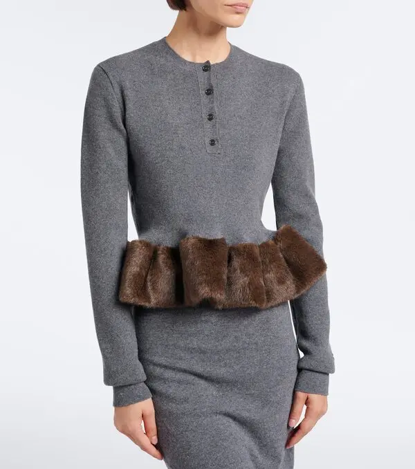Stella McCartney Peplum Wool-blend Sweater