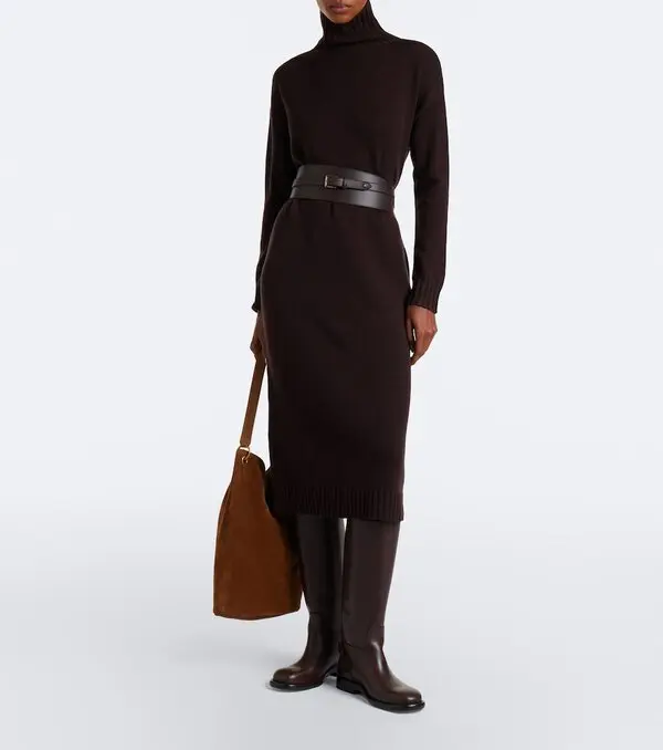 Max Mara Wool And Cashmere Sweater Dress - Brown
