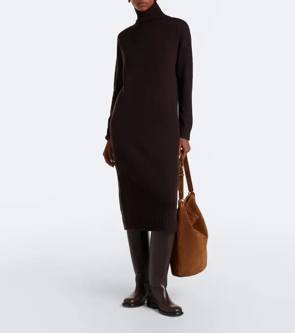 Max Mara Wool And Cashmere Sweater Dress - Brown