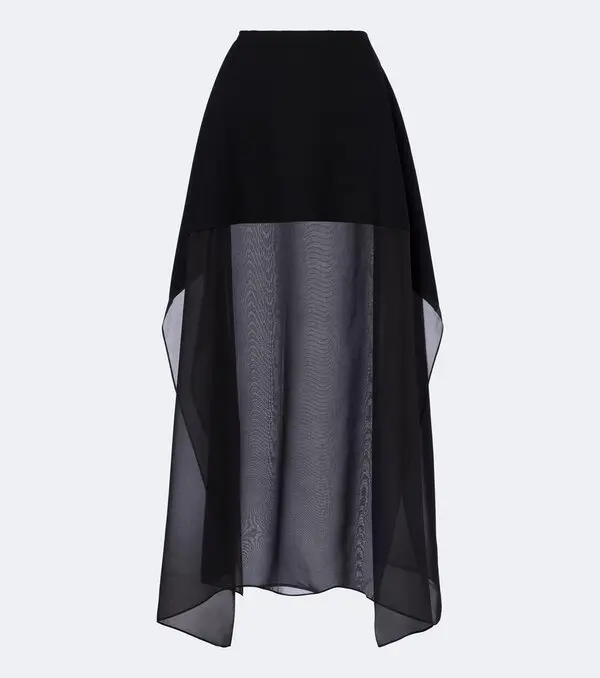 Sportmax Silk-trimmed Knitted Maxi Skirt