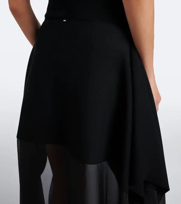 Sportmax Silk-trimmed Knitted Maxi Skirt