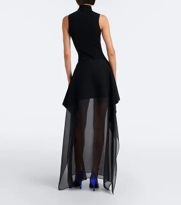 Sportmax Silk-trimmed Knitted Maxi Skirt