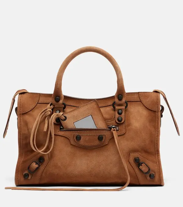 Balenciaga Le City Small Suede Top-handle Bag - Beige