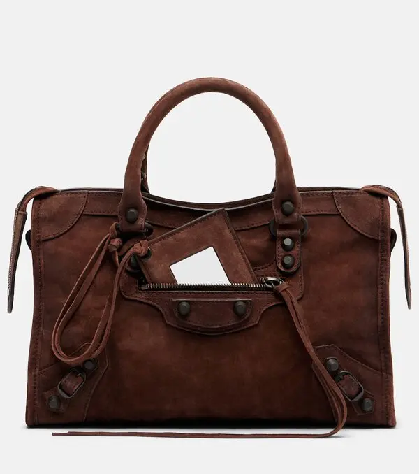 Balenciaga Le City Small Suede Top-handle Bag - Brown