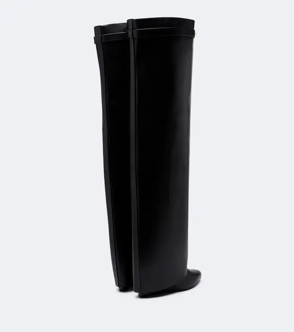 Givenchy Shark Pinch Leather Over-the-knee Boots - Black