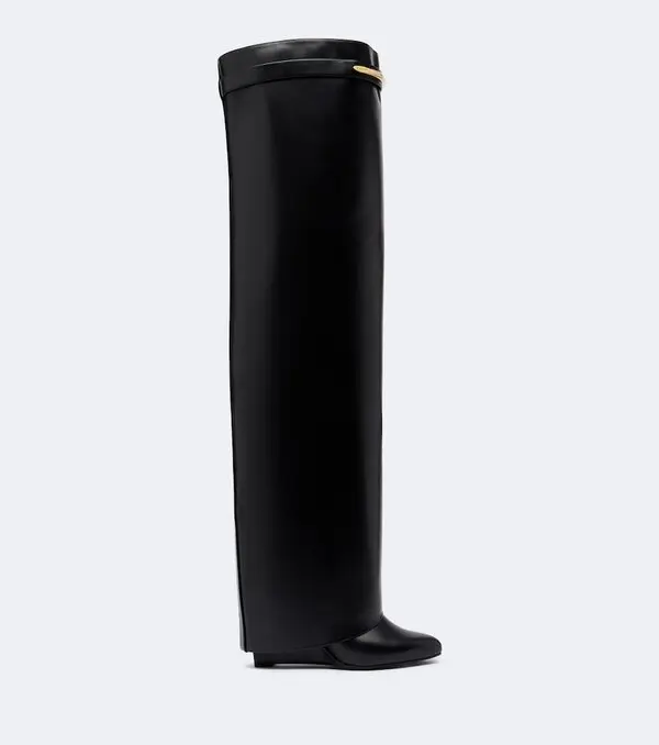 Givenchy Shark Pinch Leather Over-the-knee Boots - Black