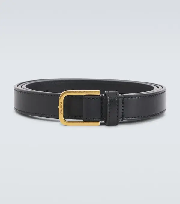 Saint Laurent Leather Belt - Black