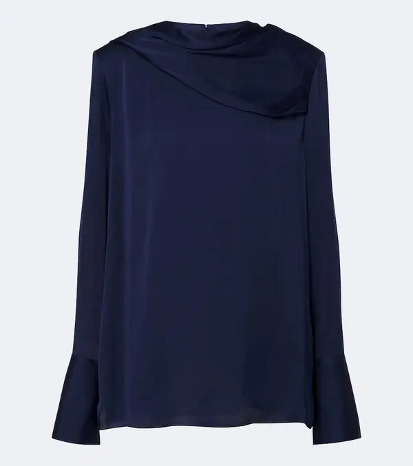 TOM FORD Silk Georgette Draped Blouse