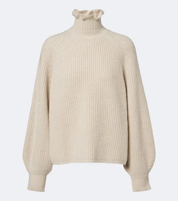 Max Mara Ribbed-knit Wool And Cashmere Sweater - Beige