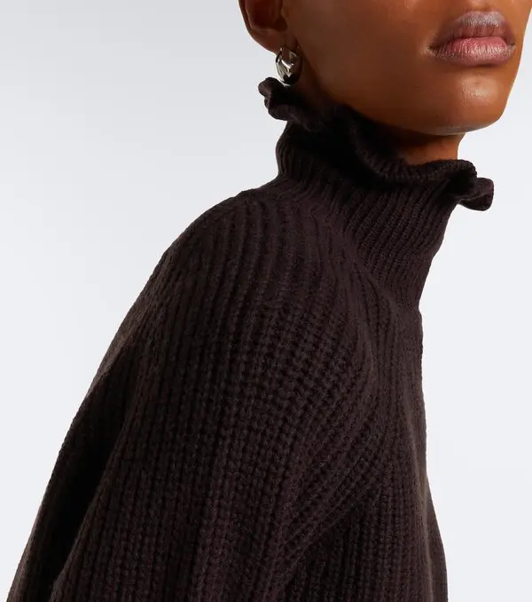 Max Mara Ribbed-knit Wool And Cashmere Sweater - Brown