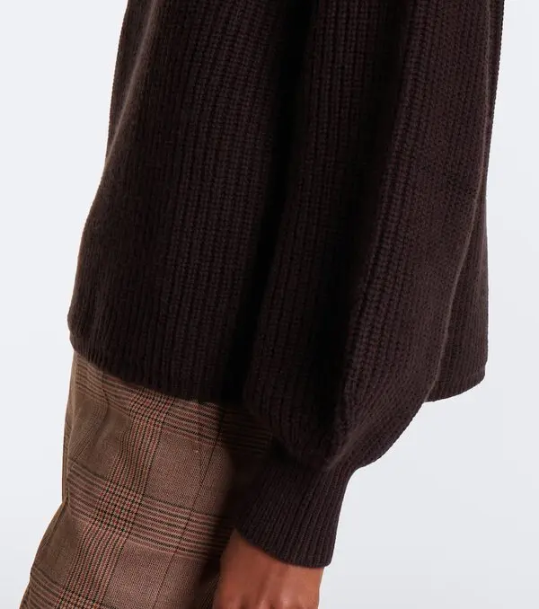 Max Mara Ribbed-knit Wool And Cashmere Sweater - Brown
