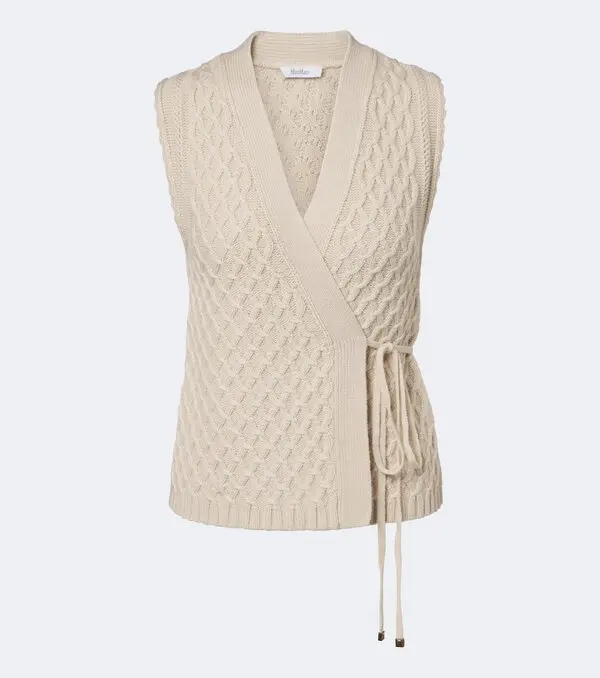 Max Mara Wool And Cashmere Wrap Cardigan - Beige