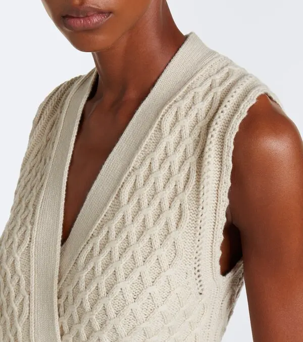Max Mara Wool And Cashmere Wrap Cardigan - Beige