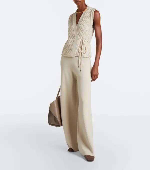 Max Mara Wool And Cashmere Wrap Cardigan - Beige