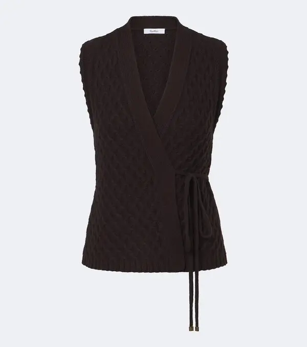 Max Mara Wool And Cashmere Wrap Cardigan - Brown