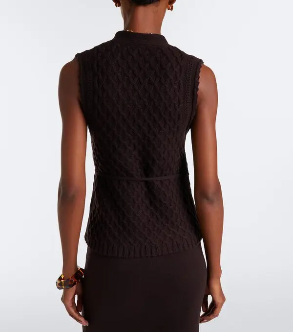 Max Mara Wool And Cashmere Wrap Cardigan - Brown