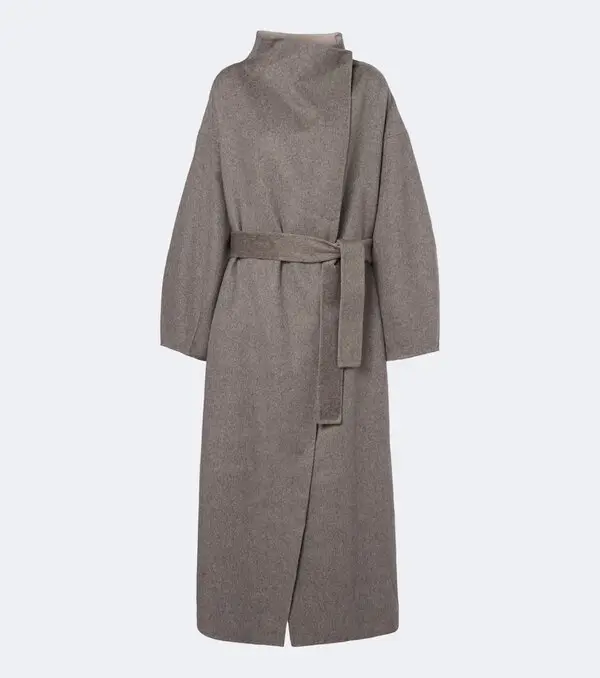 THE FRANKIE SHOP Leroy Reversible Wool-blend Wrap Coat - Grey
