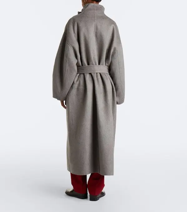 THE FRANKIE SHOP Leroy Reversible Wool-blend Wrap Coat - Grey