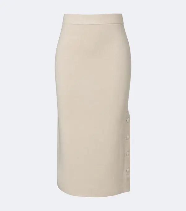 Max Mara Wool And Cashmere Midi Skirt - Beige